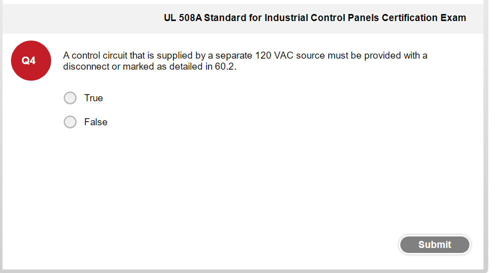 Solved UL 508A Standard for Industrial Control Panels | Chegg.com
