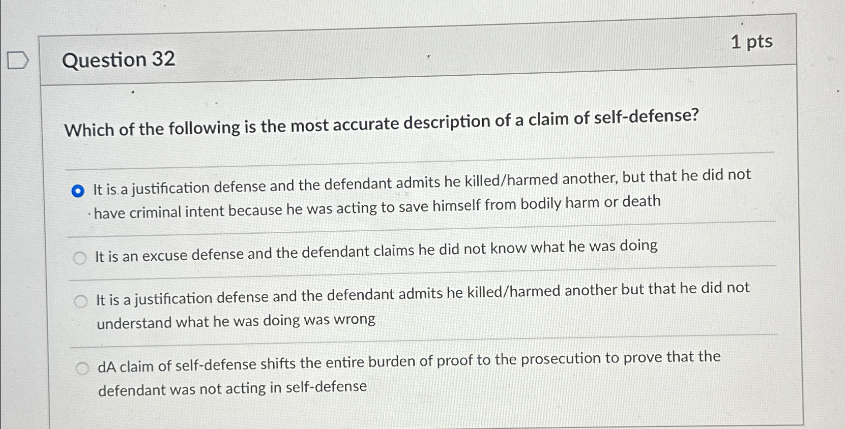 Solved Question 321ptsWhich of the following is the most | Chegg.com