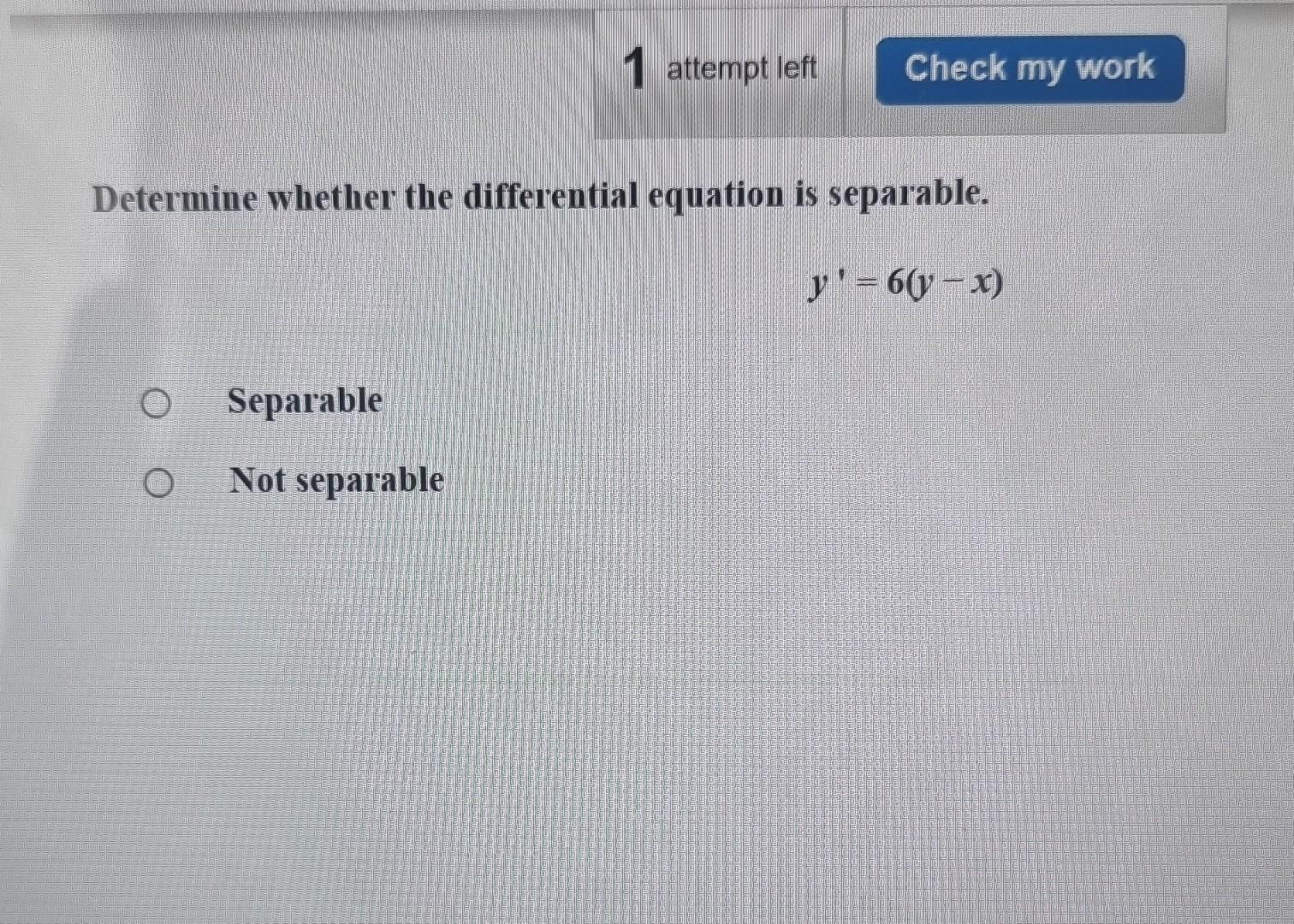 Solved Determine whether the differential equation is | Chegg.com
