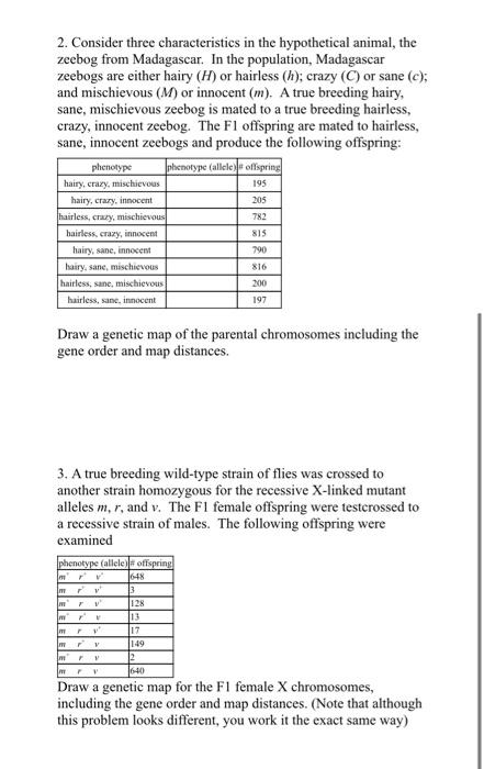 Solved Name Biol 3400 Genetic mapping practice problems 1. | Chegg.com
