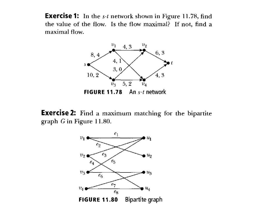 Solved Exercise 1: In the s - t network shown in Figure | Chegg.com