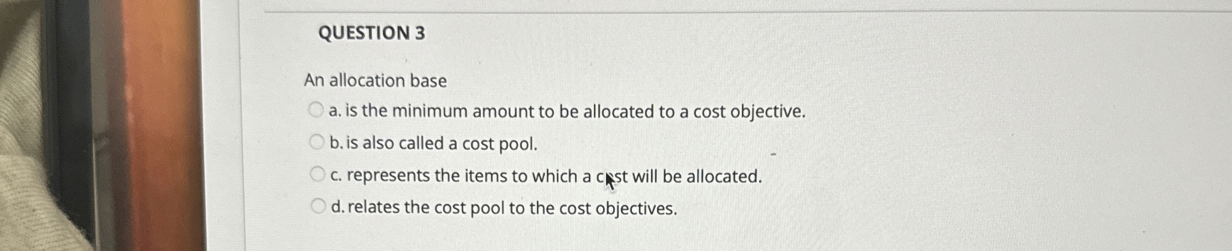 Solved QUESTION 3An allocation basea. ﻿is the minimum amount | Chegg.com
