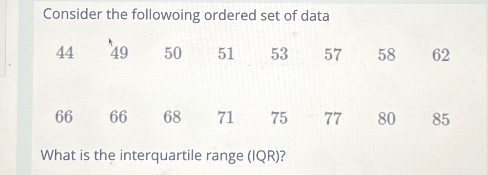 Consider the followoing ordered set of | Chegg.com
