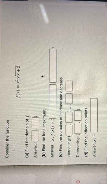 Solved Consider the function f(x)=x2x+5 (a) Find the domain | Chegg.com