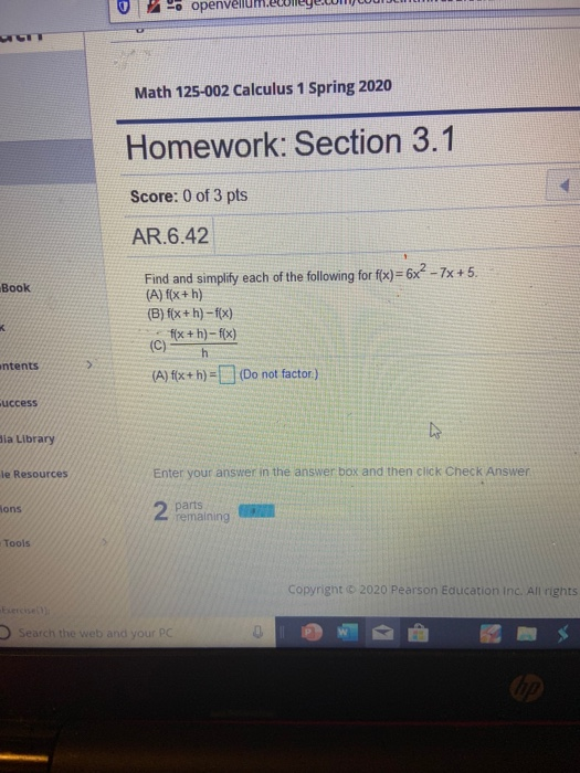 Solved 0 2 5 openvellum.ecollege.com/course | Chegg.com