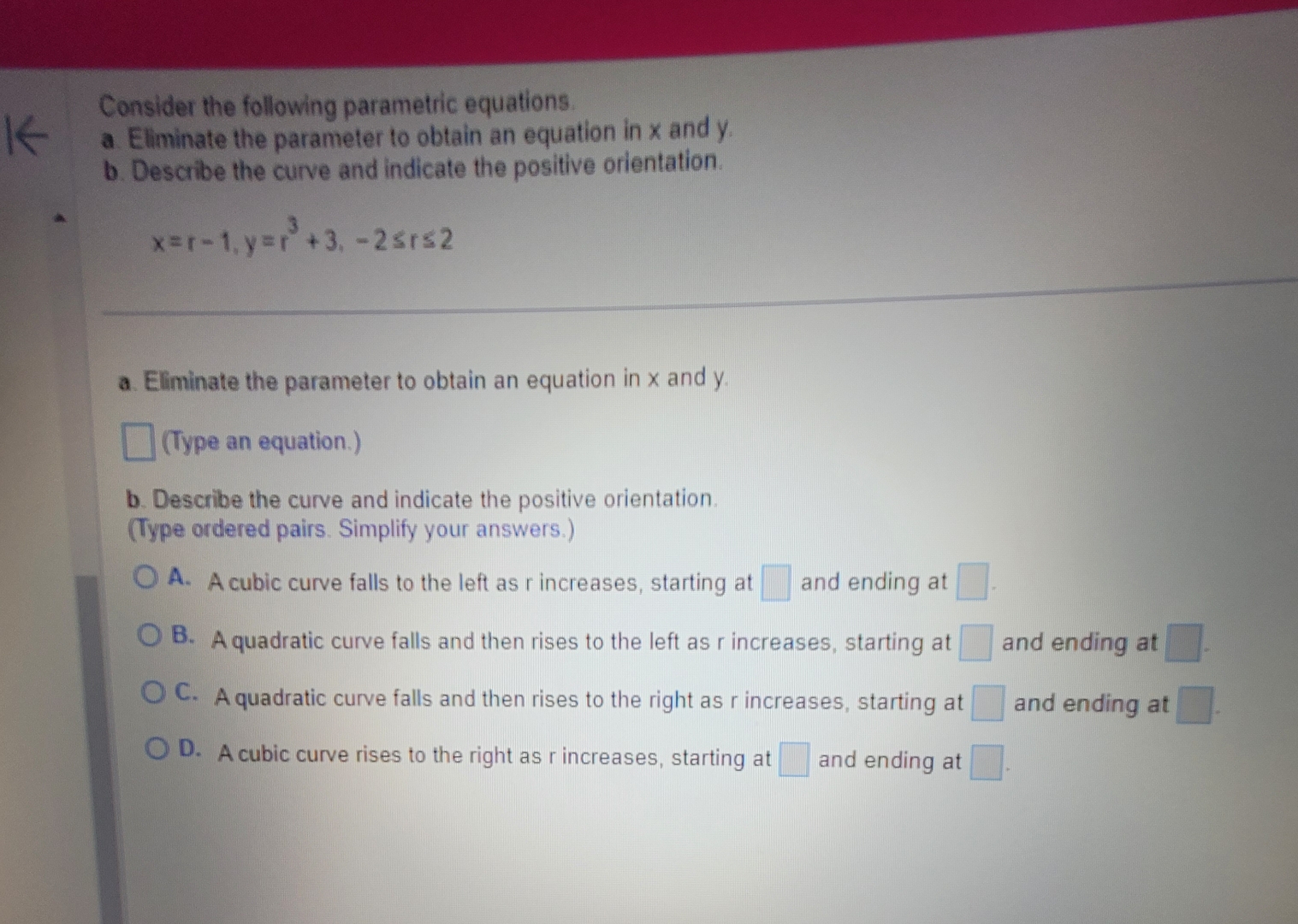 Solved Consider the following parametric equations.a. | Chegg.com