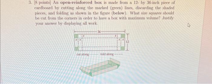 Solved 3. [8 points] An open-reinforced box is made from a | Chegg.com
