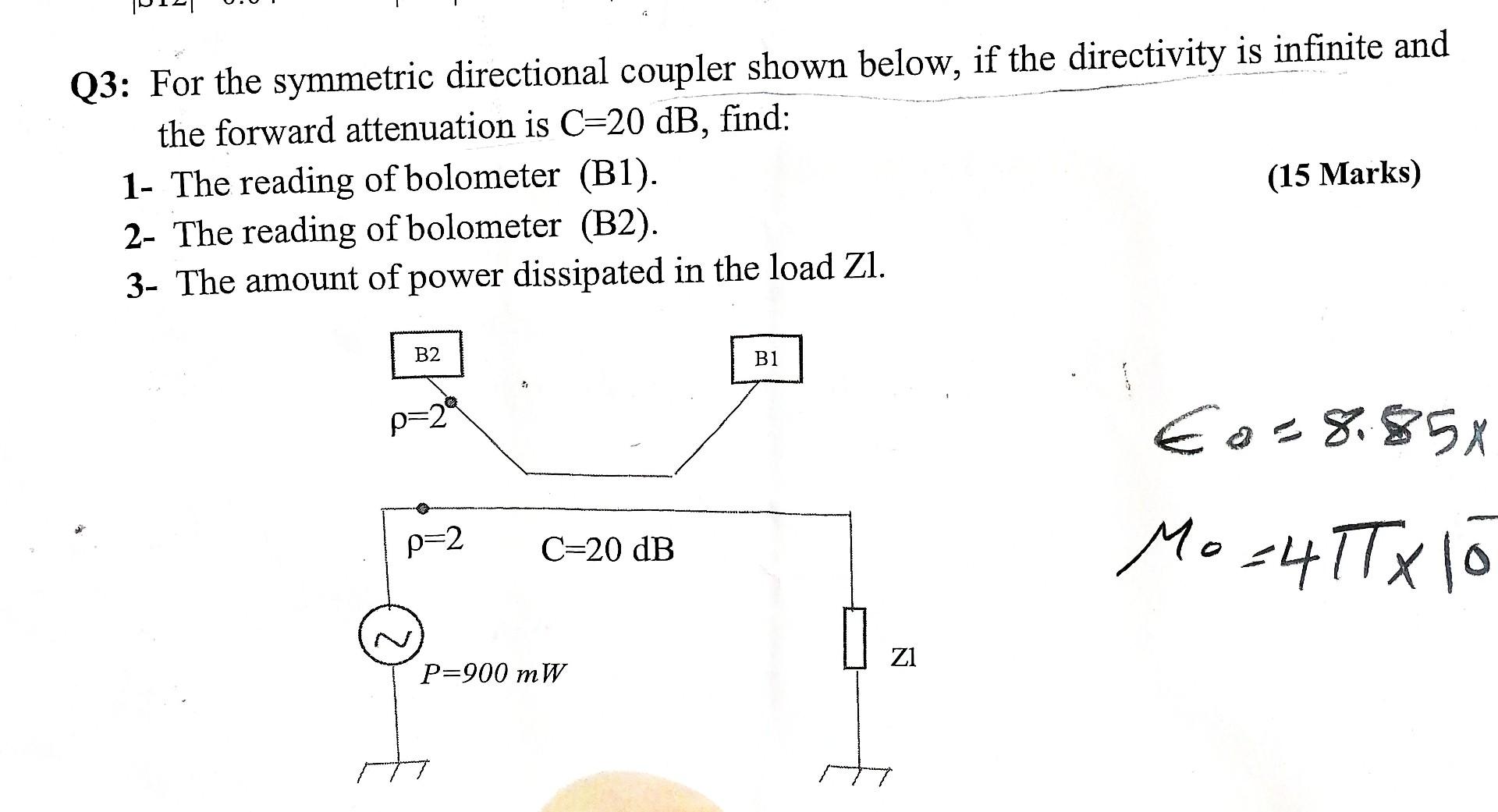 Solved Q3 For The Symmetric Directional Coupler Shown