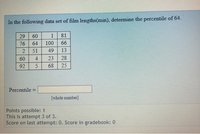 Solved In the following data set of film lengths(min), | Chegg.com