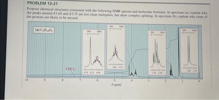 PROBLEM 13-21 Propose chemical structures consistent | Chegg.com