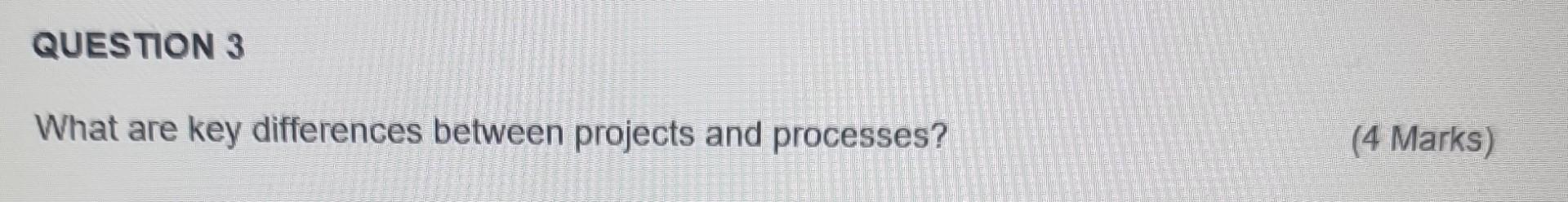 Solved What are key differences between projects and | Chegg.com