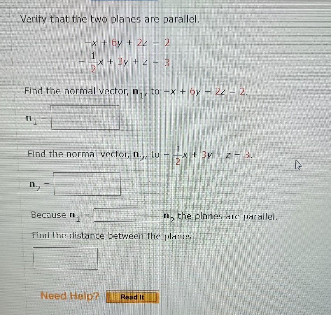 Solved Verify that the two planes are parallel. | Chegg.com