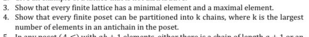 Solved 3. Show that every finite lattice has a minimal | Chegg.com
