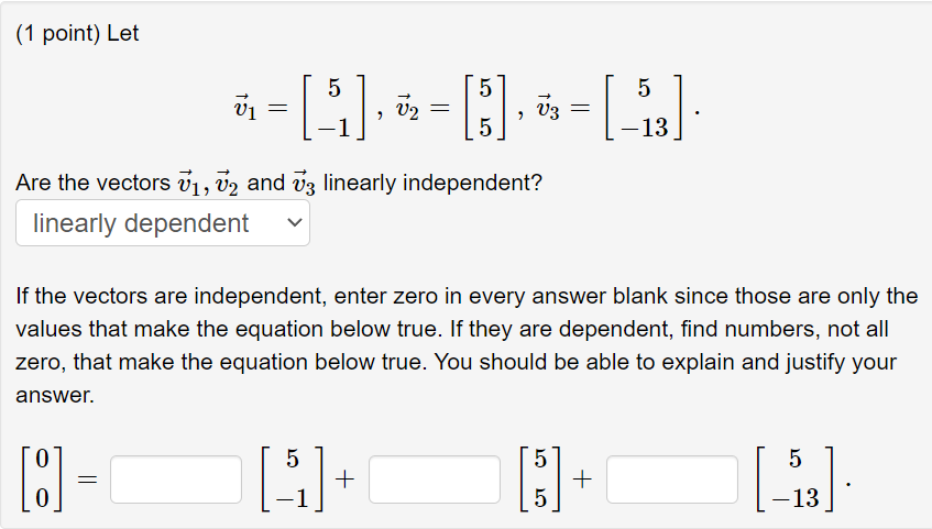 Solved (1 ﻿point) | Chegg.com