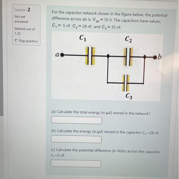 Solved For the capacitor network shown in the figure below, | Chegg.com