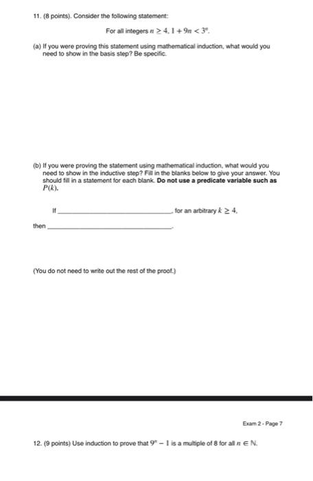 Solved A If You Were Proving This Statement Using