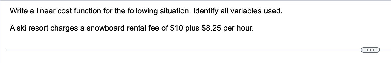 Solved Write A Linear Cost Function For The Following 0558