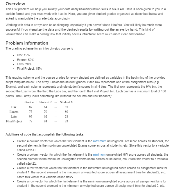 Solved OverviewThis HW problem will help you solidify your | Chegg.com