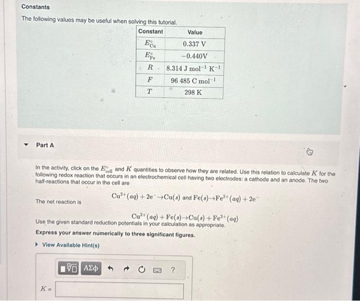 Solved Constants The following values may be useful when | Chegg.com