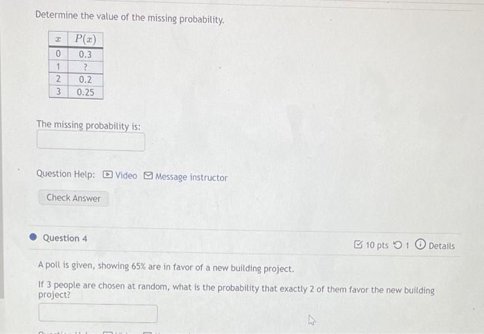 Solved Determine the value of the missing probability. The | Chegg.com