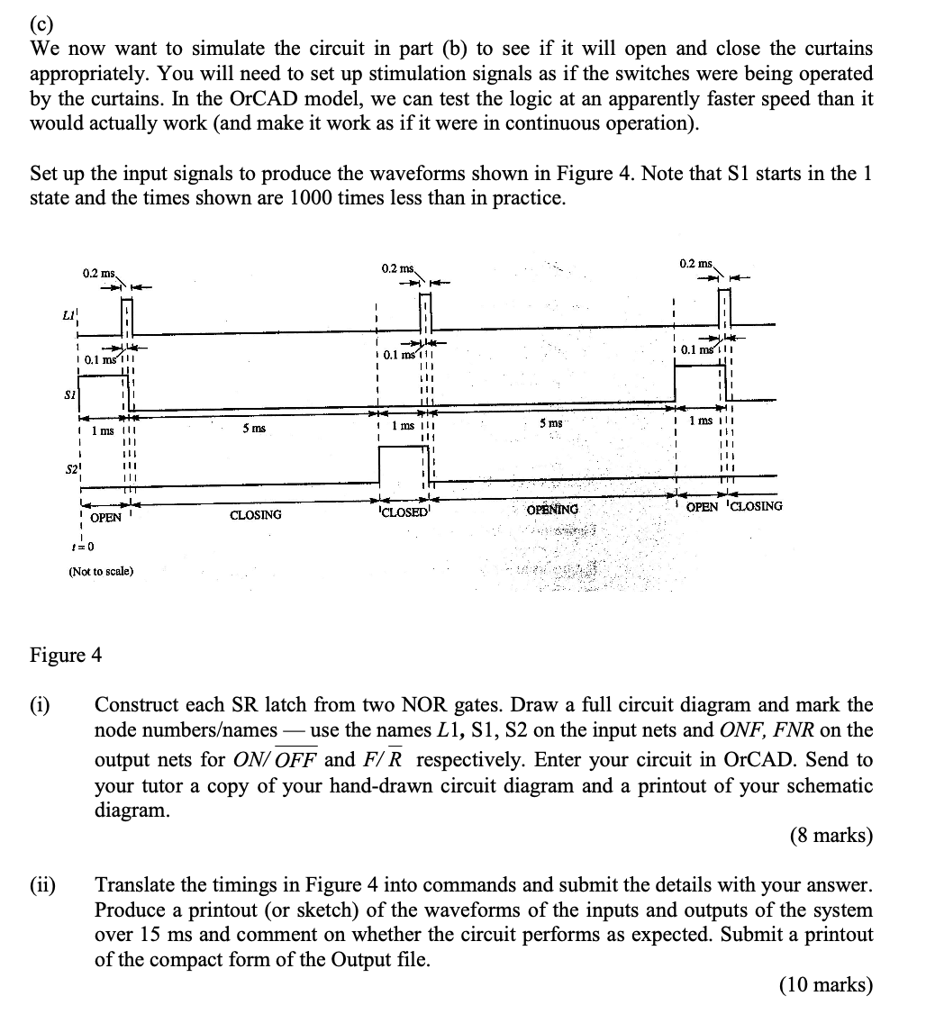 Figure 4(i) ﻿Construct each SR latch from two NOR | Chegg.com