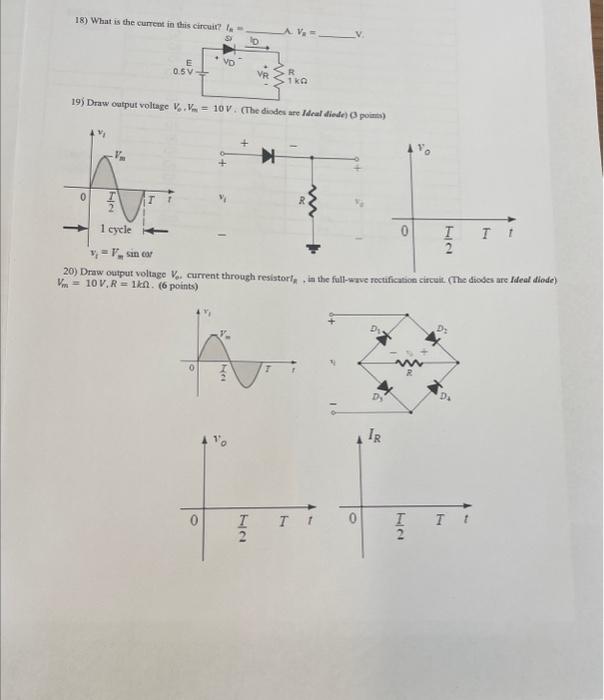 Solved 18) What is the current in this circuit? tn= A. Vn= | Chegg.com