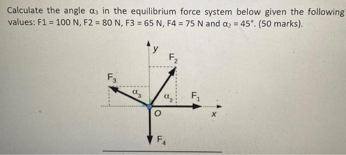 Solved Calculate the angle as in the equilibrium force | Chegg.com