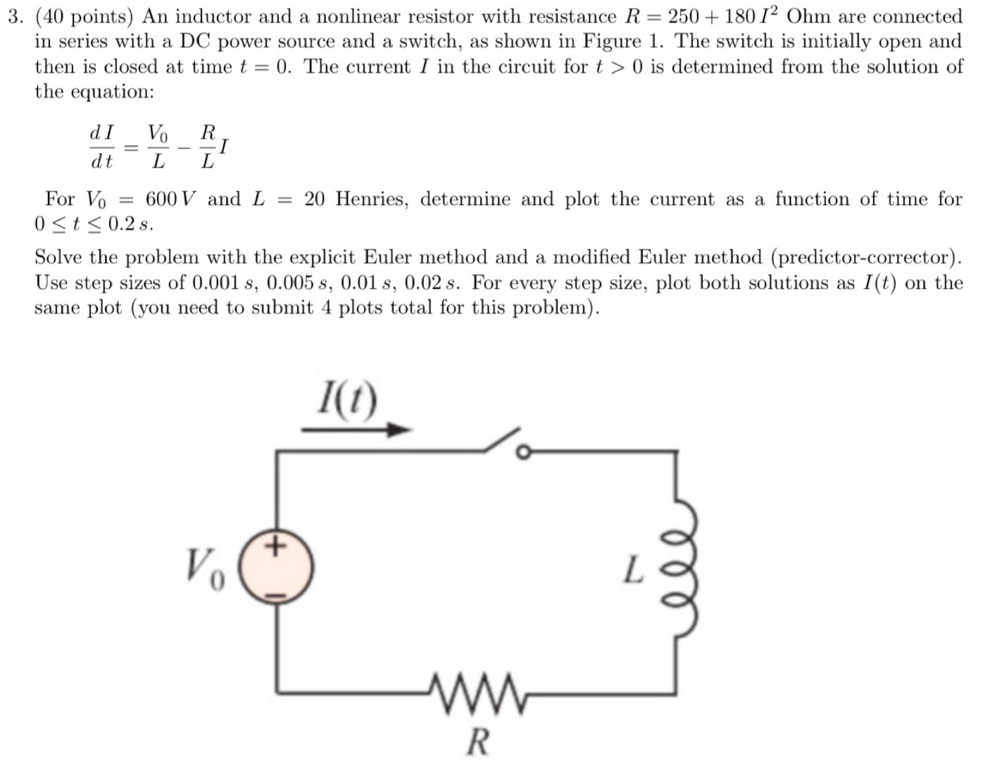 Solved by an EXPERT (40 ﻿points) An ﻿inductor and a nonlinear resistor | Chegg.com