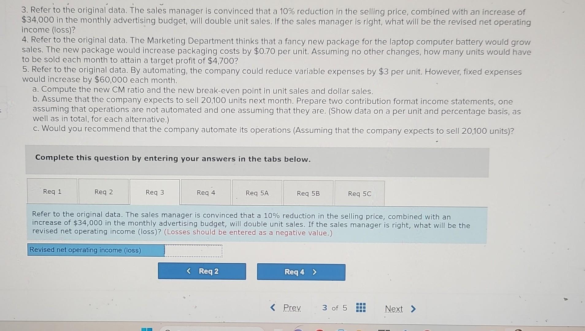 Solved Problem 6-22 (Algo) CVP Applications; Contribution | Chegg.com