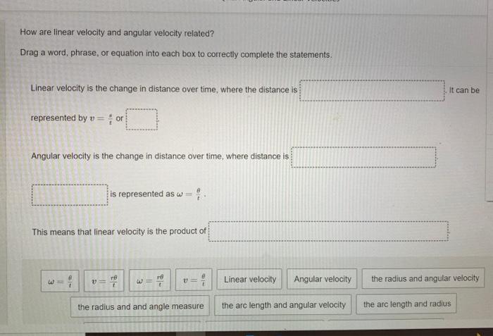 Solved How are linear velocity and angular velocity related? | Chegg.com