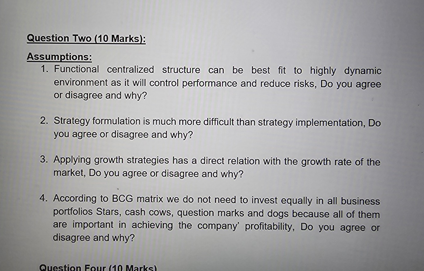 Solved Question Two (10 ﻿Marks):Assumptions:Functional | Chegg.com