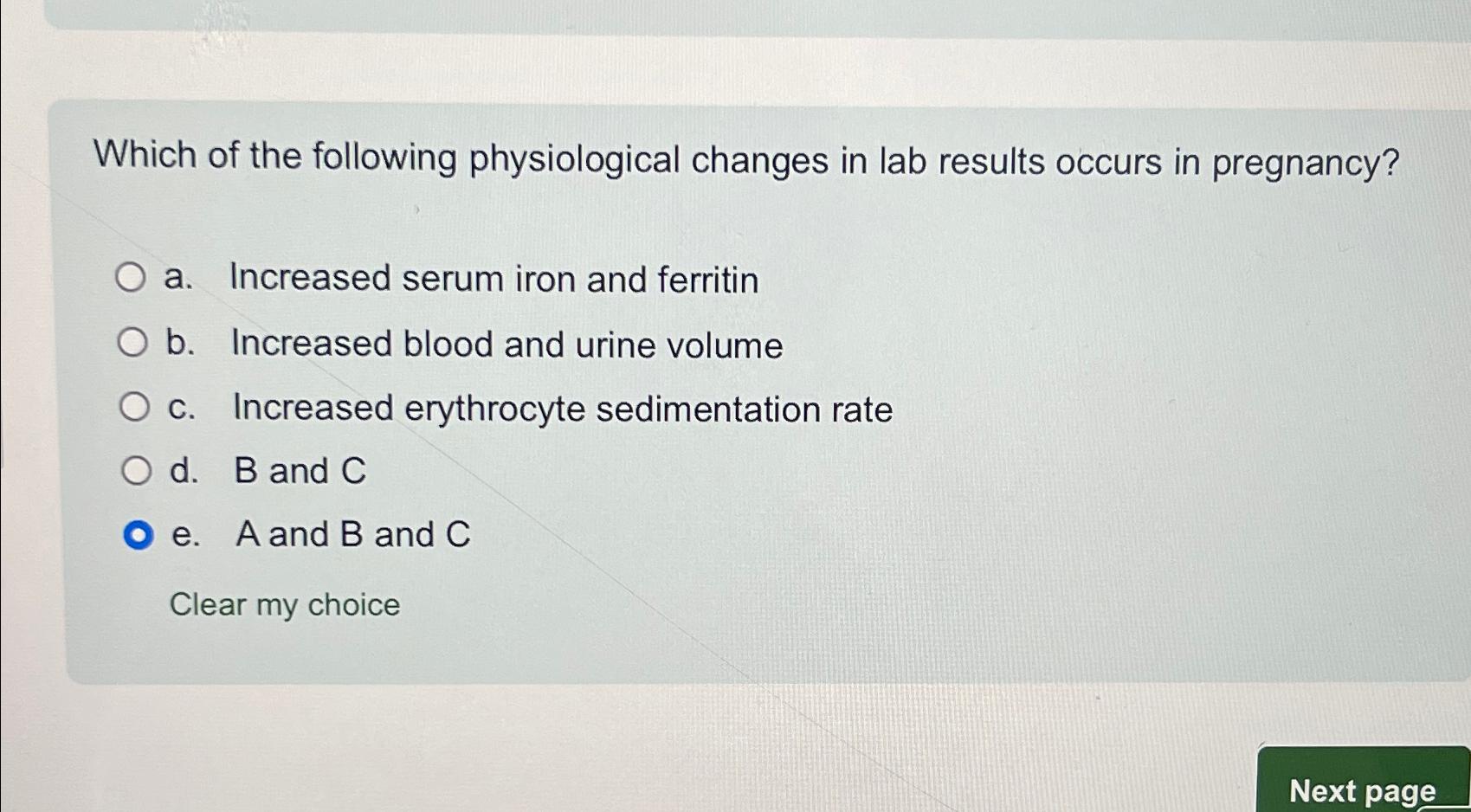 Solved Which of the following physiological changes in lab | Chegg.com