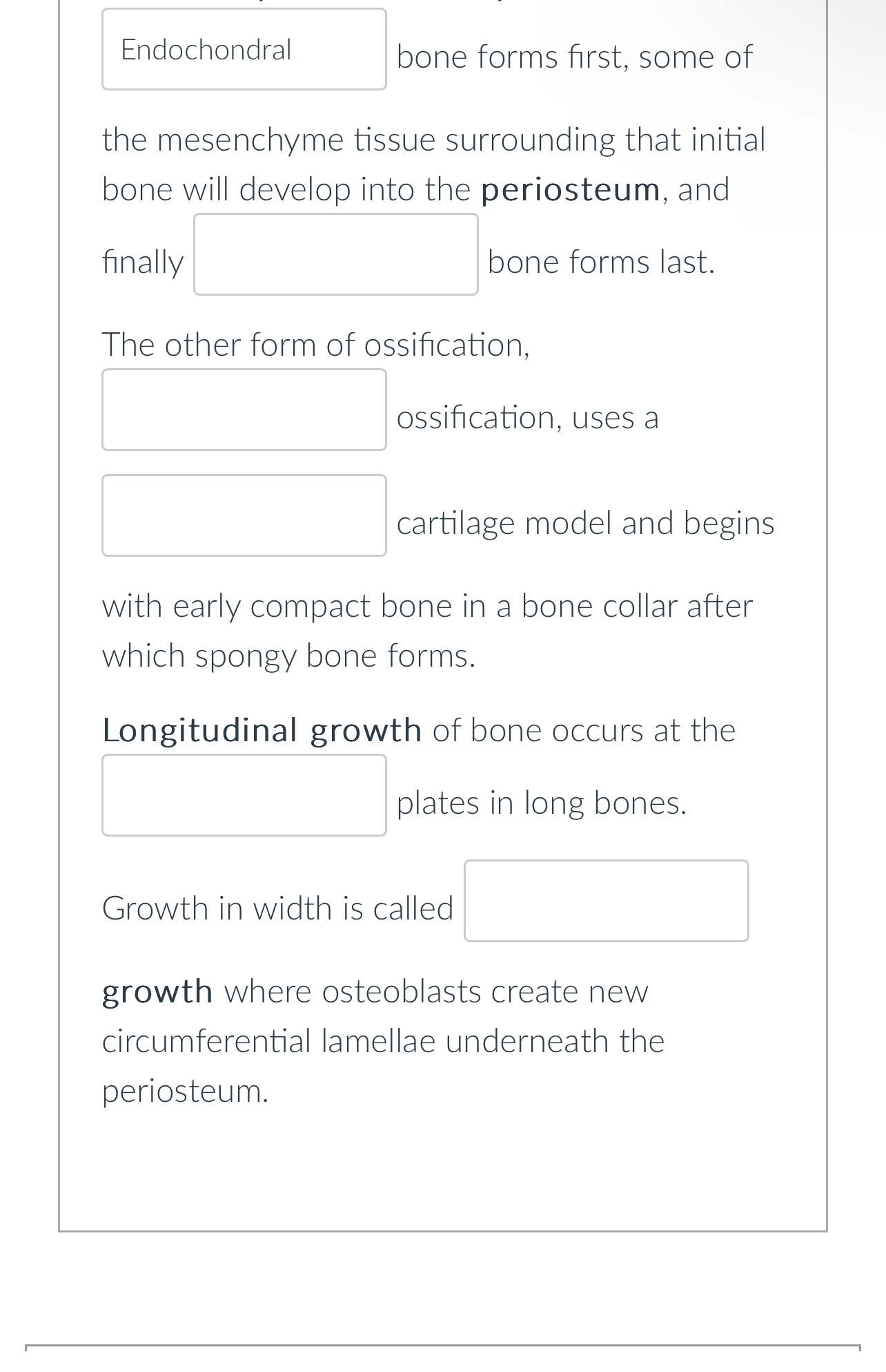 Solved bone forms first, some ofthe mesenchyme tissue | Chegg.com
