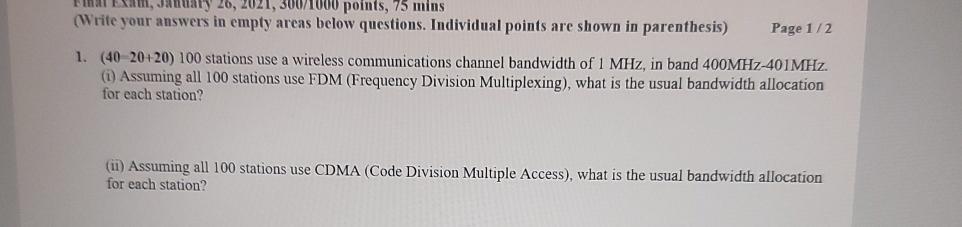 Solved (Write your answers in empty areas below questions. | Chegg.com
