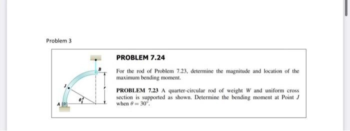 Solved PROBLEM 7.24 For the rod of Problem 7.23, determine | Chegg.com
