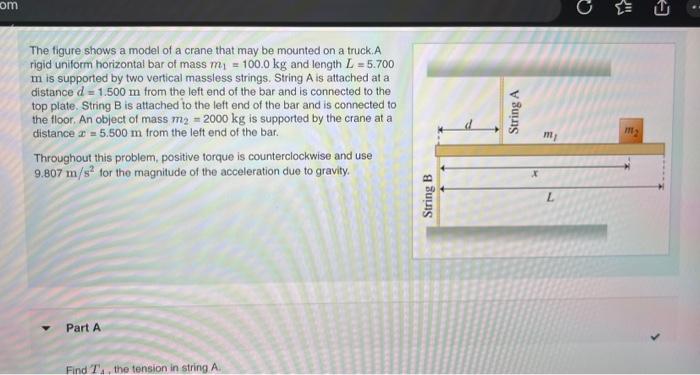 Solved Find TB, the magnitude of the tension in string B. | Chegg.com