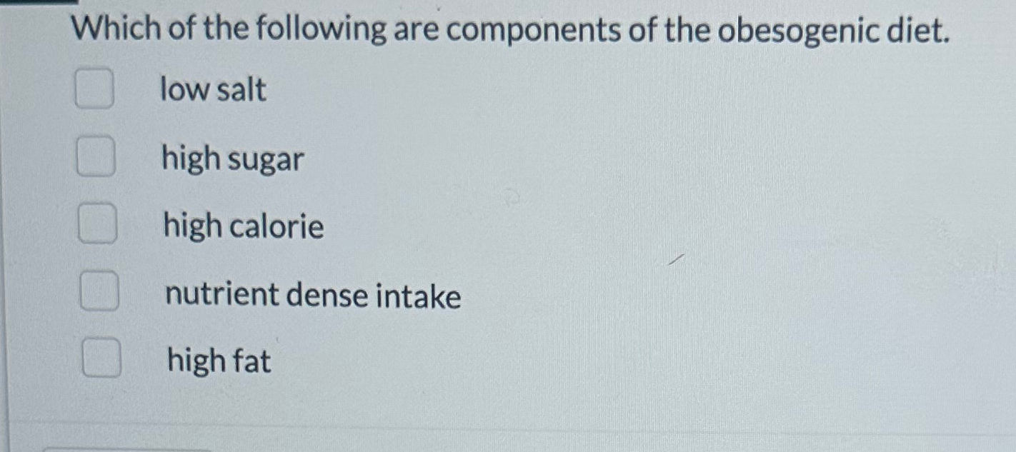 Solved Which of the following are components of the | Chegg.com
