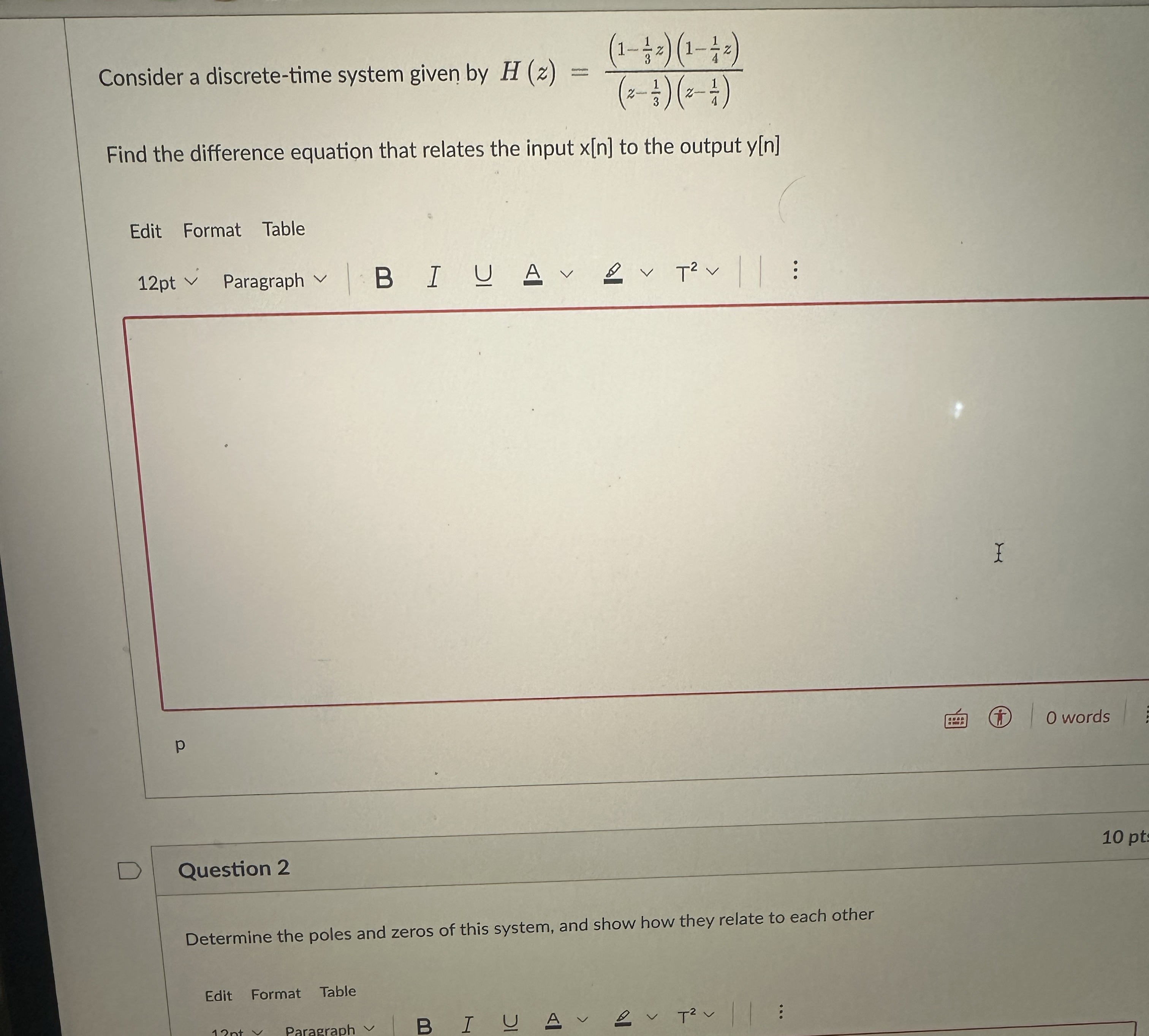 Solved Consider a discrete-time system given by | Chegg.com