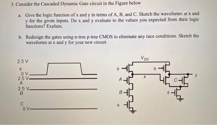 Solved 3. Consider the Cascaded Dynamic Gate circuit in the | Chegg.com