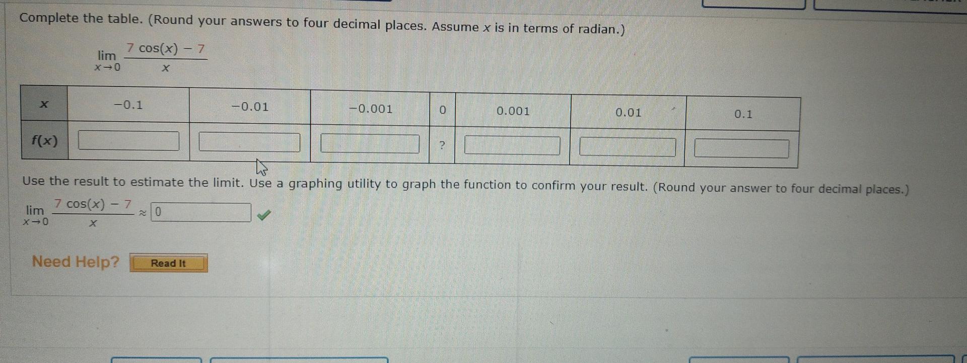 Solved Complete the table. (Round your answers to four | Chegg.com