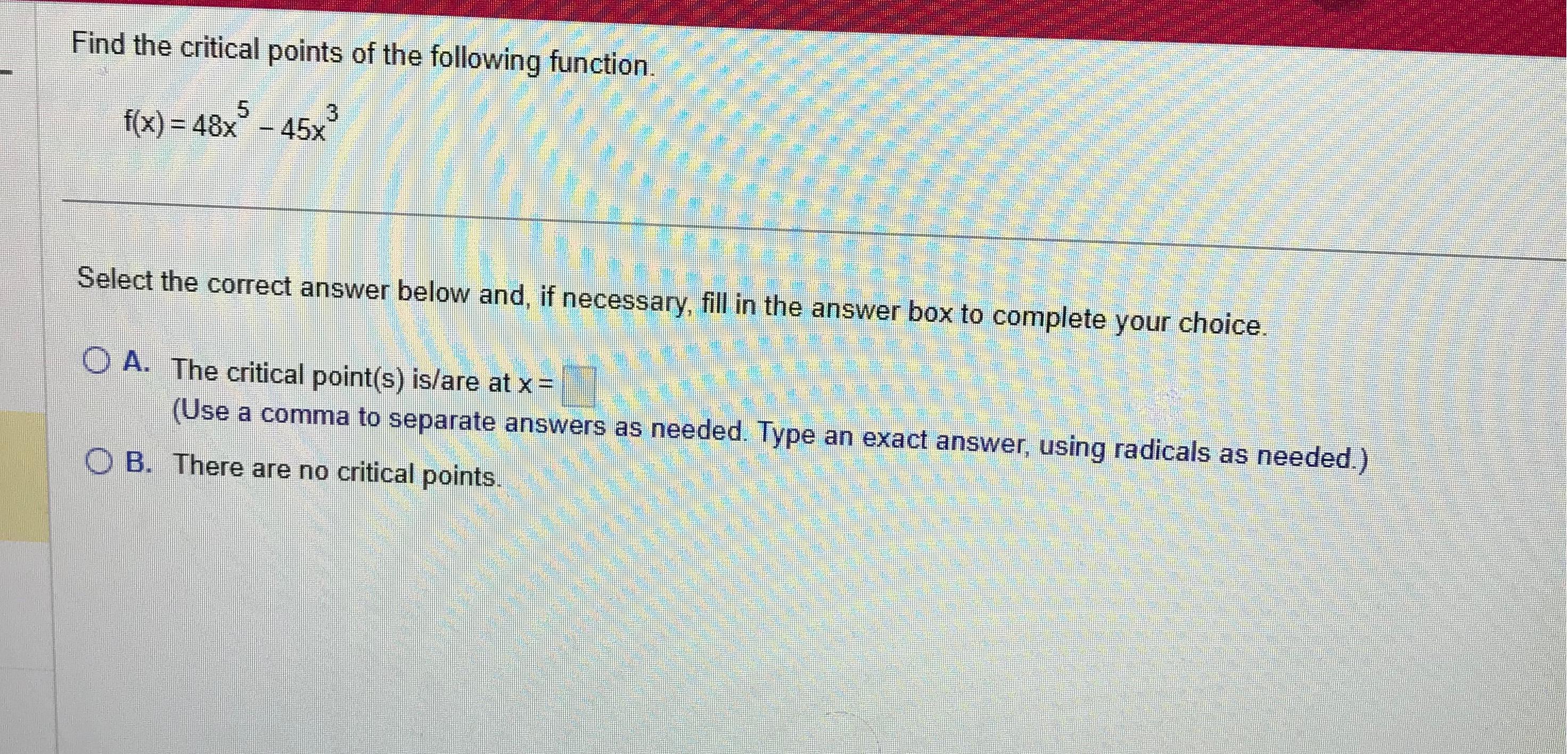 Solved Find the critical points of the following | Chegg.com