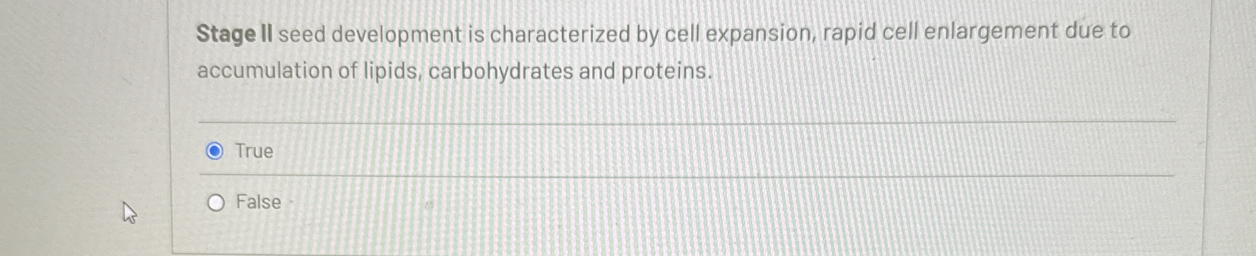 Solved Stage ll seed development is characterized by cell | Chegg.com