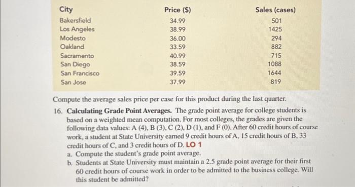 Solved Compute the average sales price per case for this | Chegg.com Solved Compute the average sales price per case for this | Chegg.com