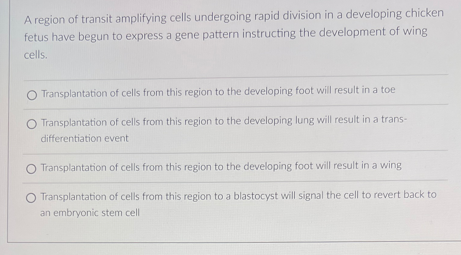 Solved A region of transit amplifying cells undergoing rapid | Chegg.com