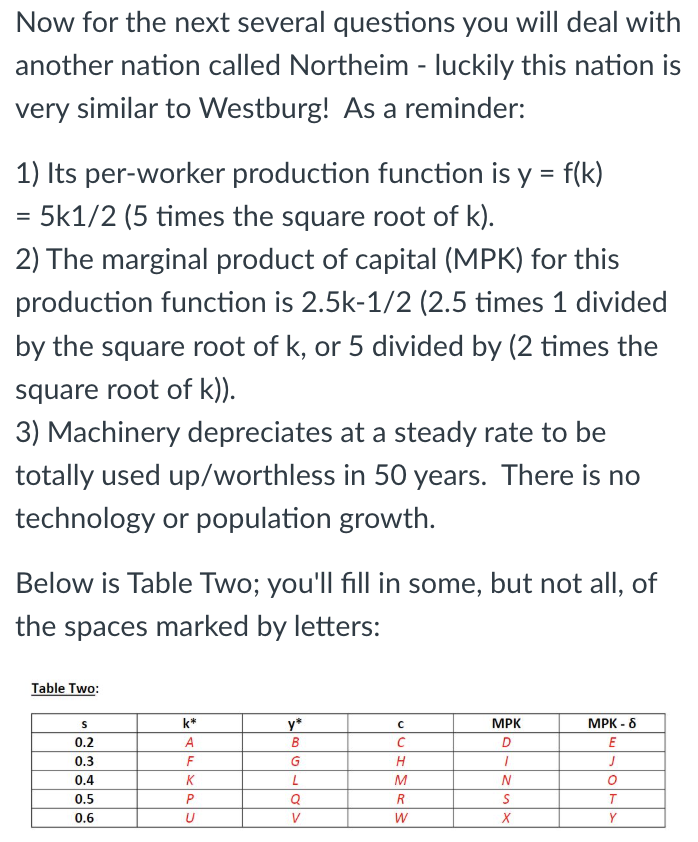 Solved Now for the next several questions you will deal with | Chegg.com