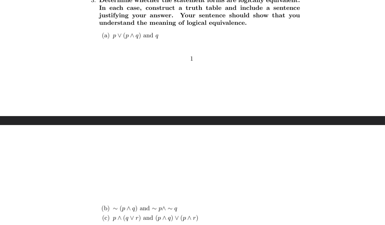 Solved Determine whether the statement forms are logically | Chegg.com