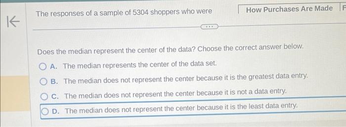 Solved The responses of a sample of 5304 shoppers who were | Chegg.com
