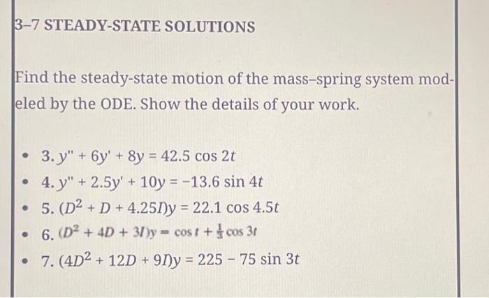 Solved 3 7 Steady State Solutions Find The Steady State