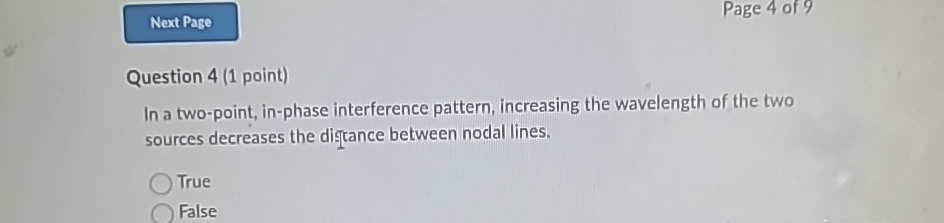 Solved Page 4 ﻿of 9Question 4 (1 ﻿point)In a two-point, | Chegg.com