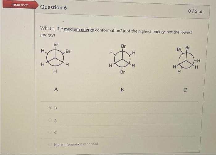 Solved What is the medium energy conformation? (not the | Chegg.com